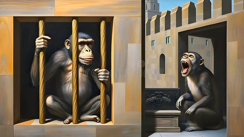 Imprisoned Monkey Stock Illustrations – 7 Imprisoned Monkey Stock ...