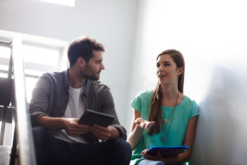 Impromptu Sharing of Ideas. Two People Having a Conversation while ...