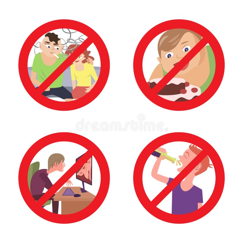 Improper Conduct Prohibition Signs Stock Vector - Illustration of sign ...