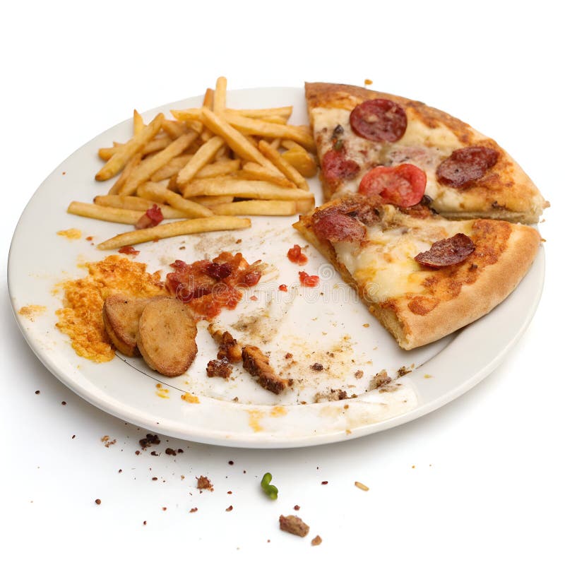 Improper Nutrition Dish on Plate Stock Illustration - Illustration of ...