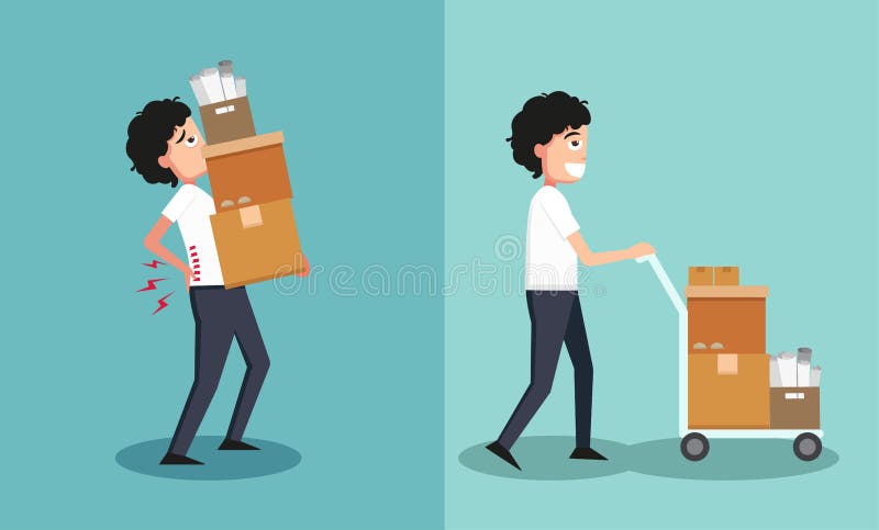 Proper lifting technique stock vector. Illustration of bend - 90415877
