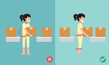 Improper Versus Against Proper Lifting Stock Vector - Illustration of ...