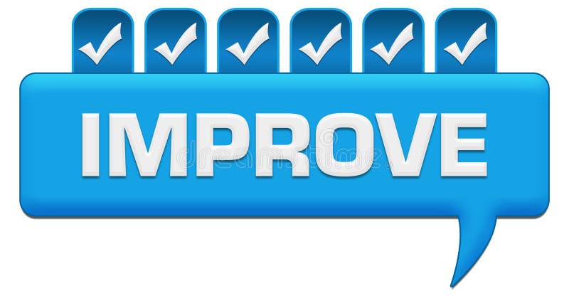 Improve Blue Comment with Tick Mark on Top Stock Illustration ...