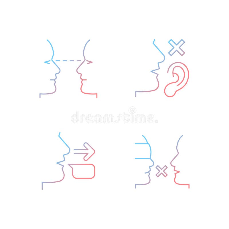 Improve Everyday Communication Gradient Linear Vector Icons Set Stock ...
