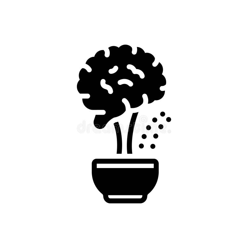 Black Solid Icon for Improve, Plant and Growth Stock Illustration ...