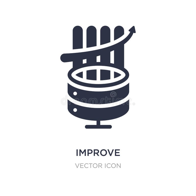 Improve Icon on Blue Background. Flat Image with Long Shadow Stock ...