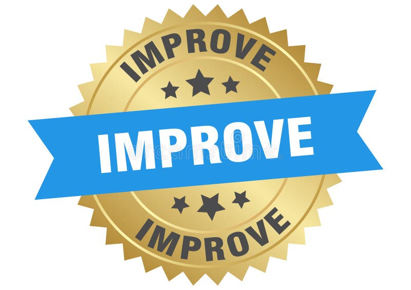 Improve. Improve Round Blue and Gold Label Isolated on Transparent ...