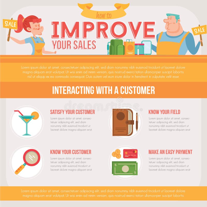 Improve Sales Infographic. Vector Illustration Decorative Design Stock ...