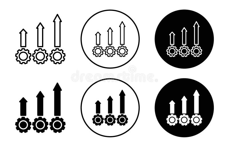 Improve Symbol Icon Sign Collection in White and Black Stock Vector ...
