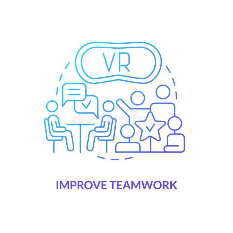 Improve Teamwork Blue Gradient Concept Icon Stock Vector - Illustration ...