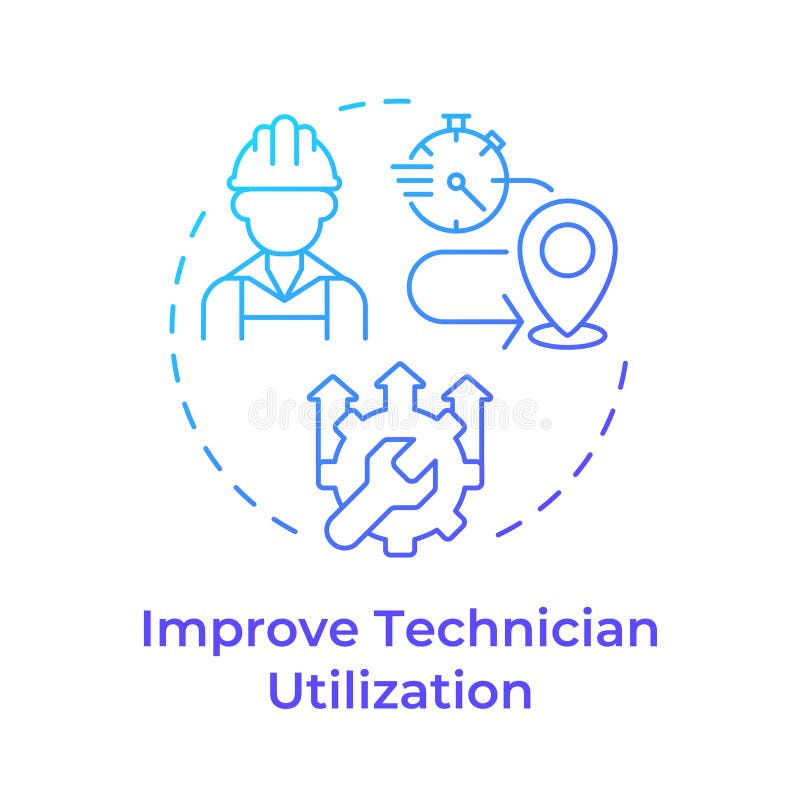 Improve Technician Utilization Blue Gradient Concept Icon Stock ...