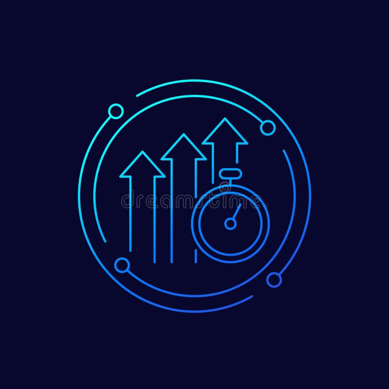 Improve Time Icon, Linear Design Stock Vector - Illustration of ...