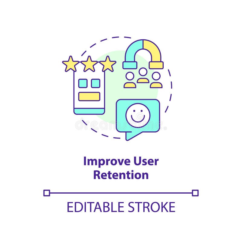 Improve User Retention Concept Icon Stock Vector - Illustration of ...
