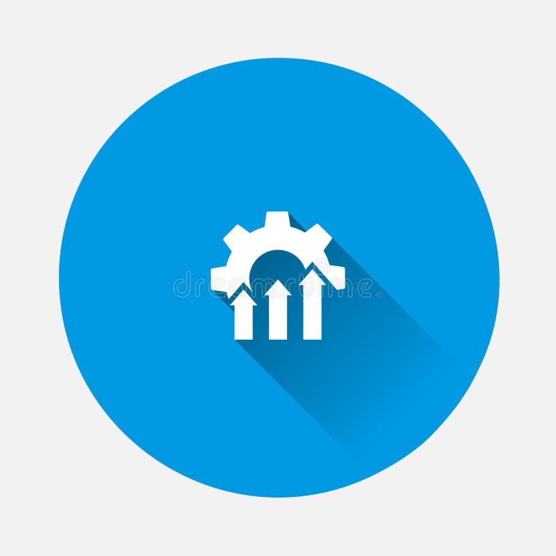 Improve Vector Icon on Blue Background. Flat Image with Long Shadow ...