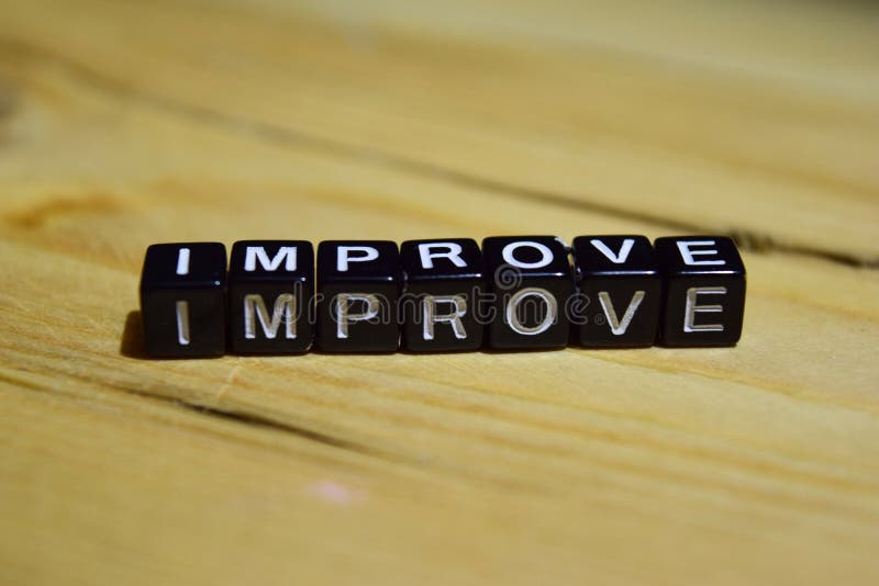 Improve Written on Wooden Blocks. Inspiration and Motivation Concepts ...