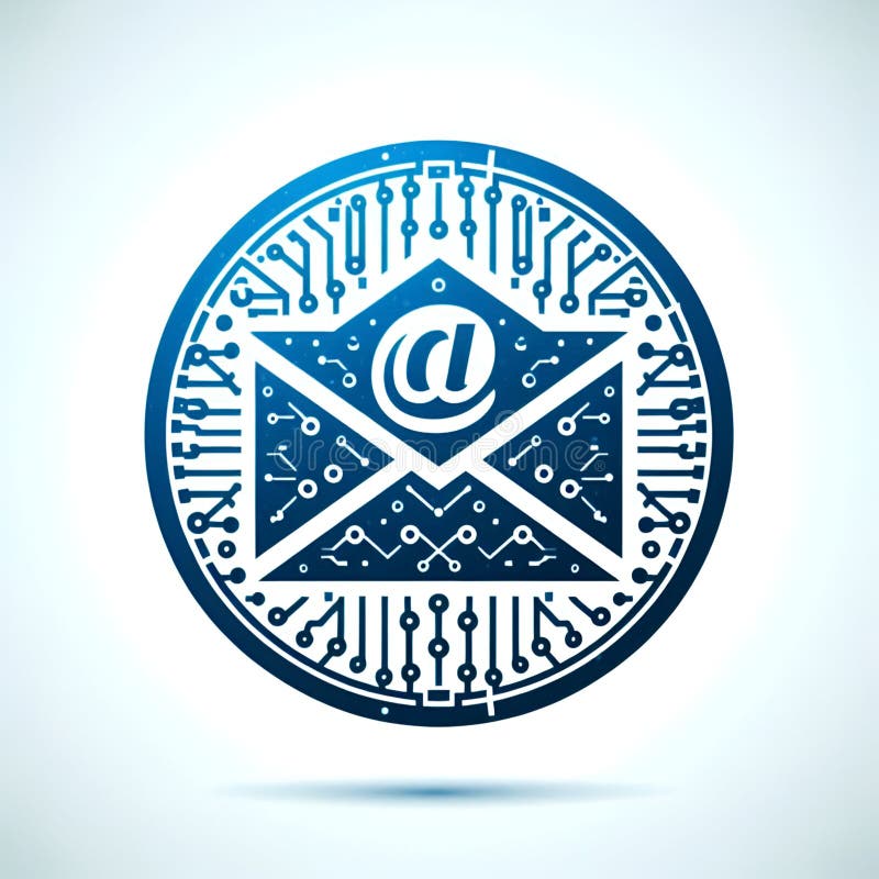 Sleek Contact Icon: Blue Email Symbol for Communication, Generative AI ...