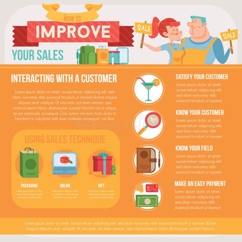 Improve Your Sales Infographic. Vector Illustration Decorative Design ...