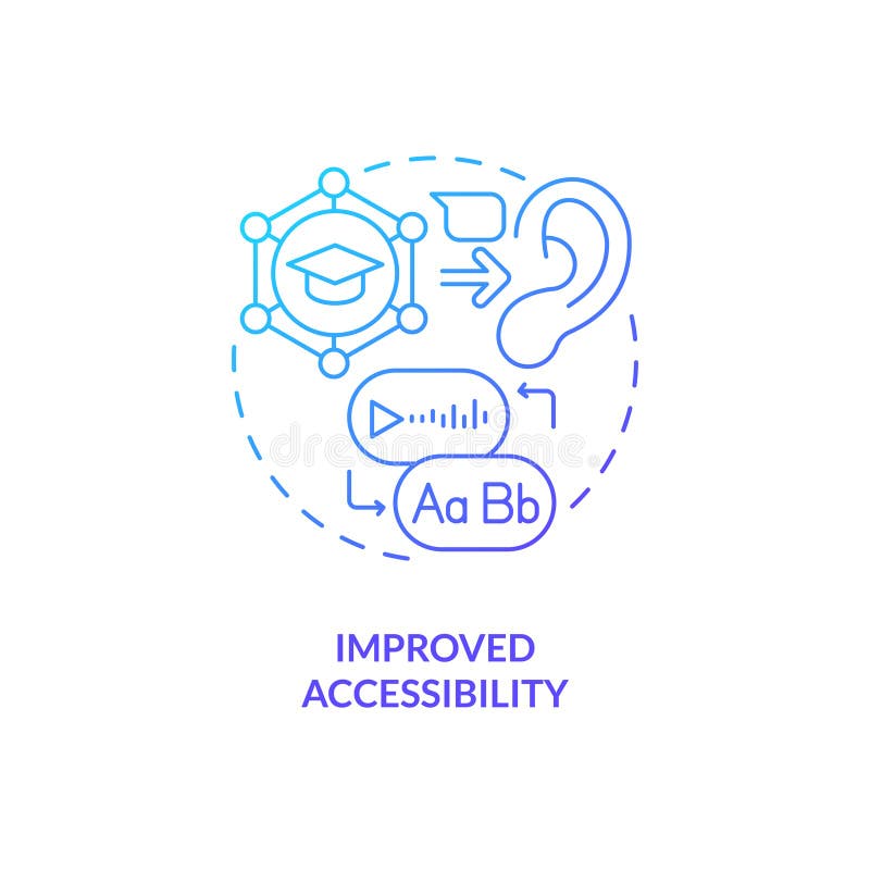 Improved Accessibility in AI Education Concept Icon Stock Vector ...