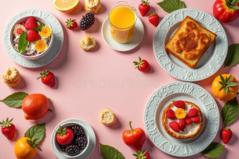 Improved Breakfast Display stock illustration. Illustration of ...