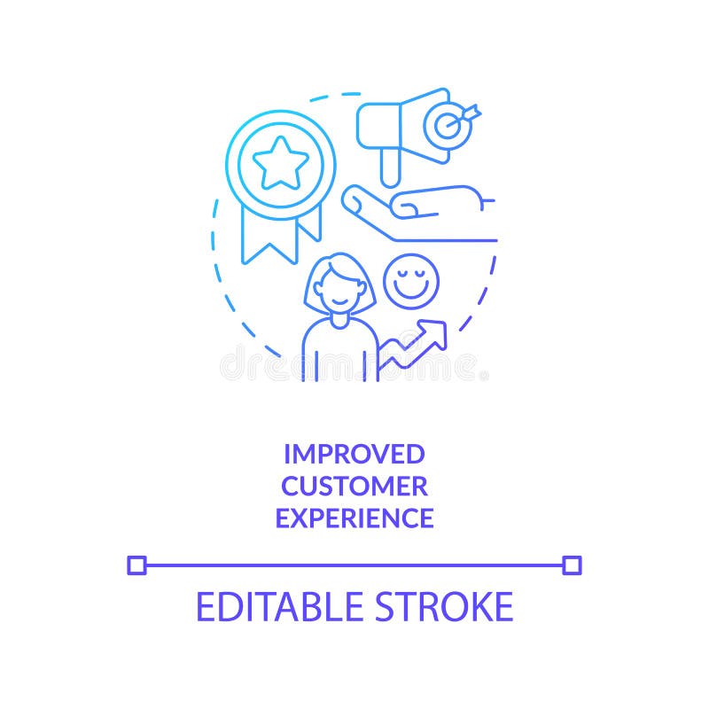 Improved Customer Experience Blue Gradient Concept Icon Stock Vector ...