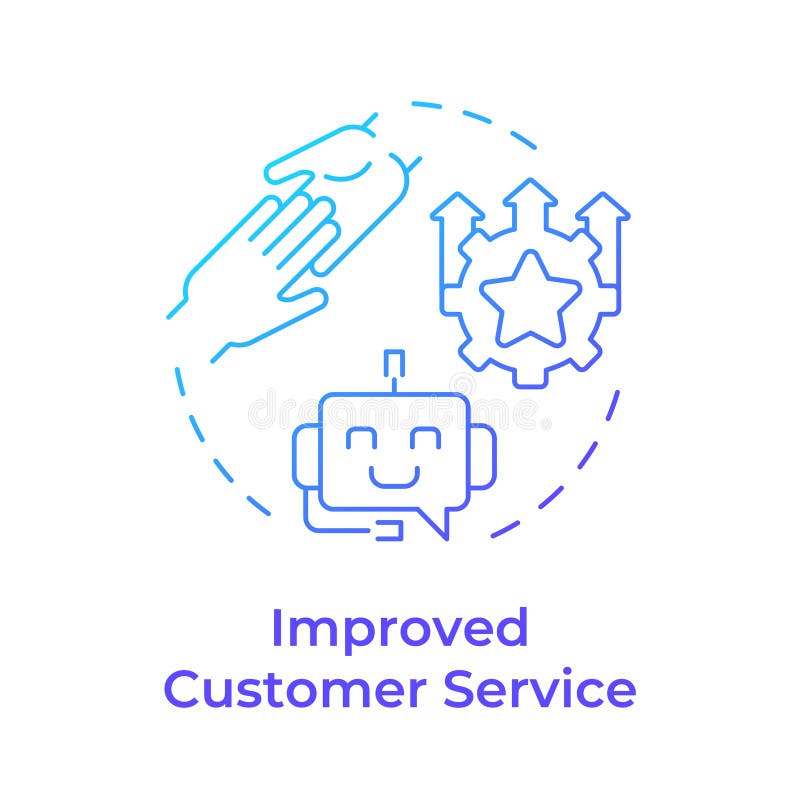Improved Customer Service Blue Gradient Concept Icon Stock Vector ...