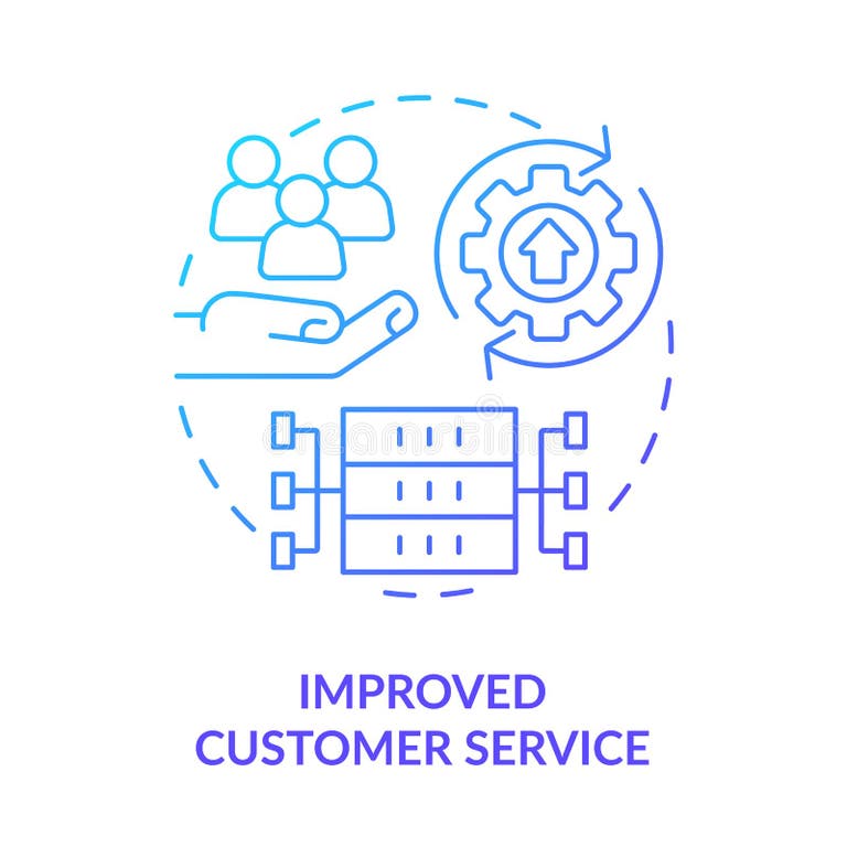 Improved Customer Service Blue Gradient Concept Icon Stock Vector ...