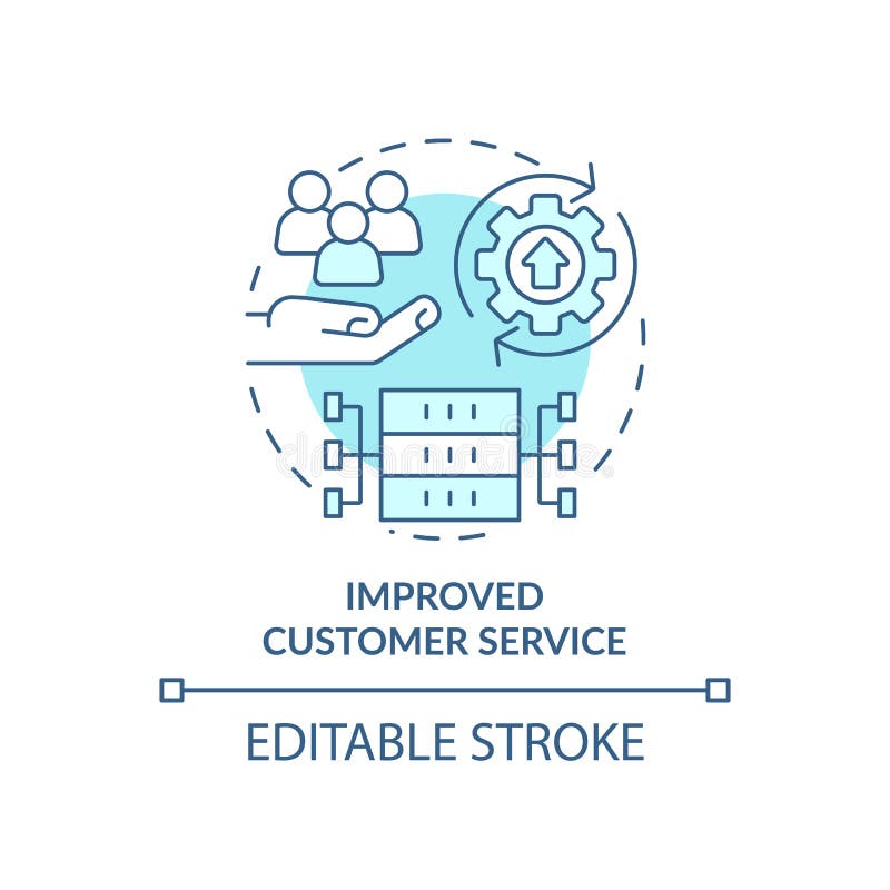 Improved Customer Service Turquoise Concept Icon Stock Vector ...