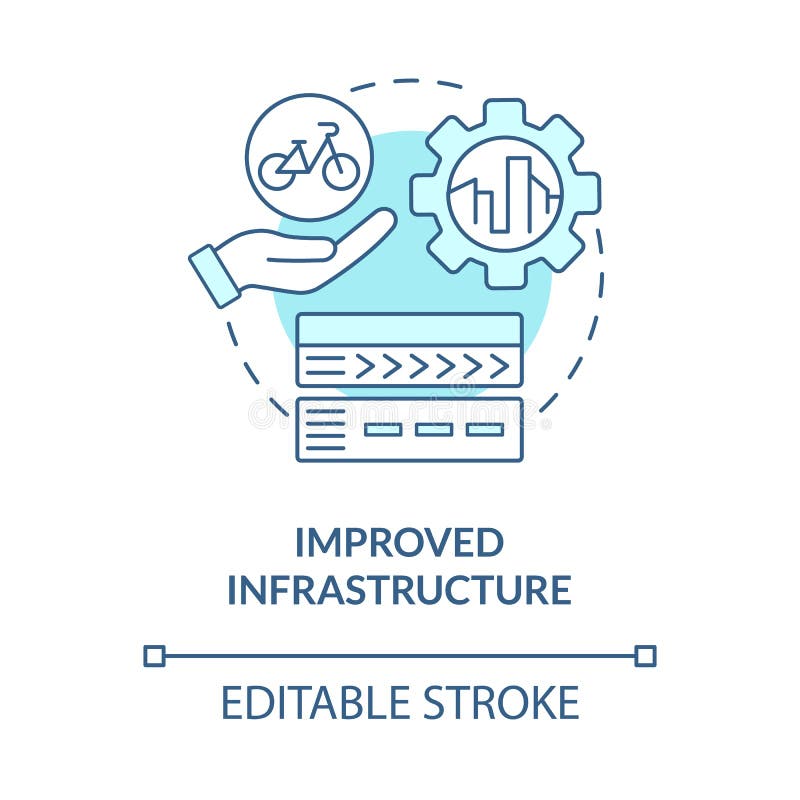 Improved Infrastructure Blue Concept Icon Stock Vector - Illustration ...