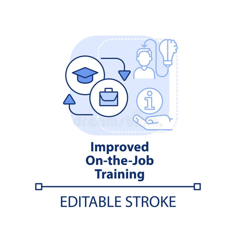 Improved on-the-job Training Light Blue Concept Icon Stock Illustration ...