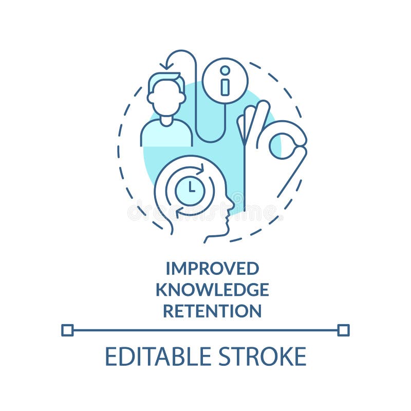 Improved Knowledge Retention Turquoise Concept Icon Stock Vector ...