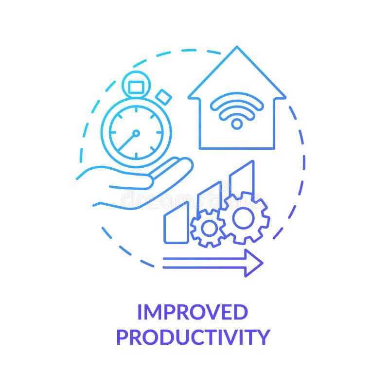 Improved Productivity Blue Gradient Concept Icon Stock Vector ...