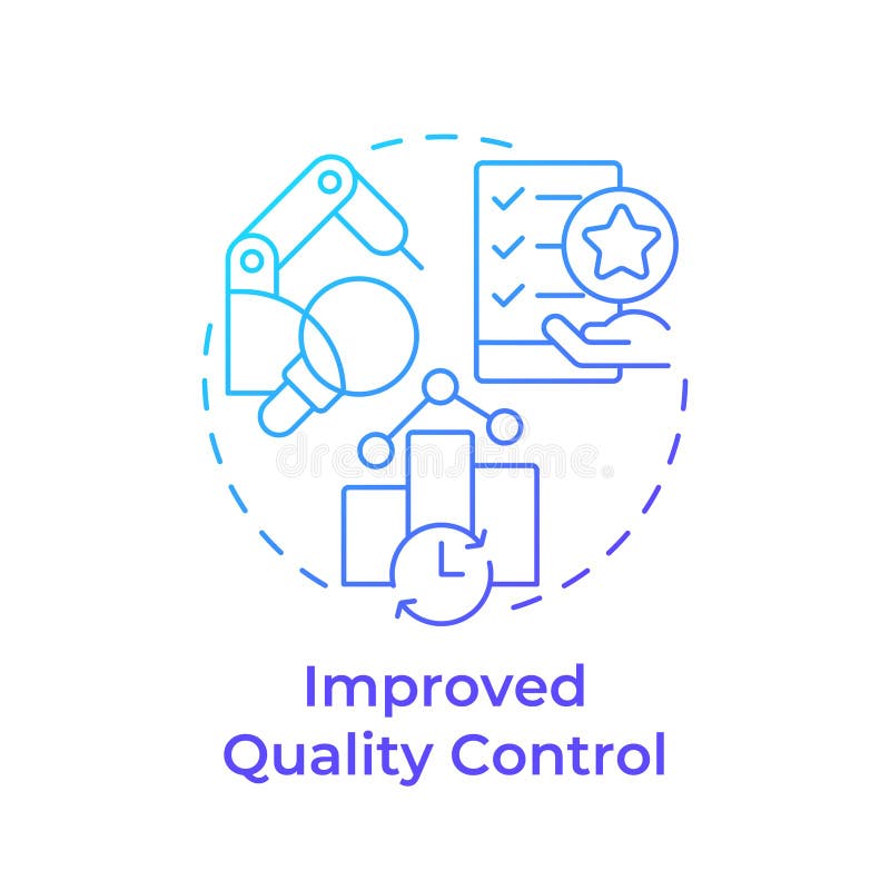 Improved Quality Control Blue Gradient Concept Icon Stock Vector ...
