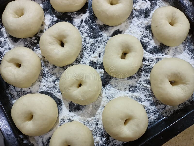 Improved Raw Dough of Doughnuts Donuts Ready To Fried Stock Photo ...