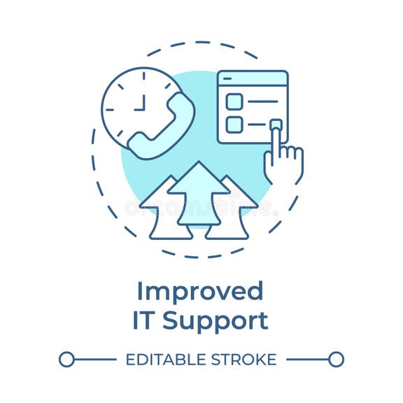 Improved it Support Soft Blue Concept Icon Stock Vector - Illustration ...