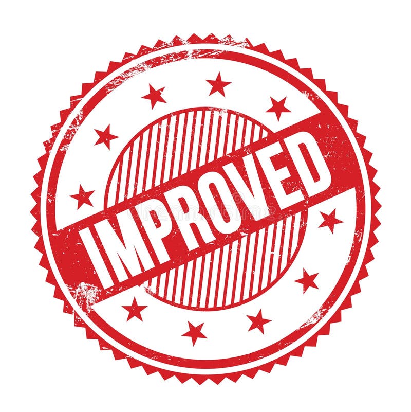 IMPROVED Text Written on Red Grungy Round Stamp Stock Illustration ...