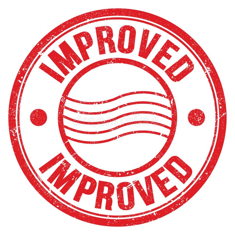 IMPROVED Text Written on Red Round Postal Stamp Sign Stock Illustration ...