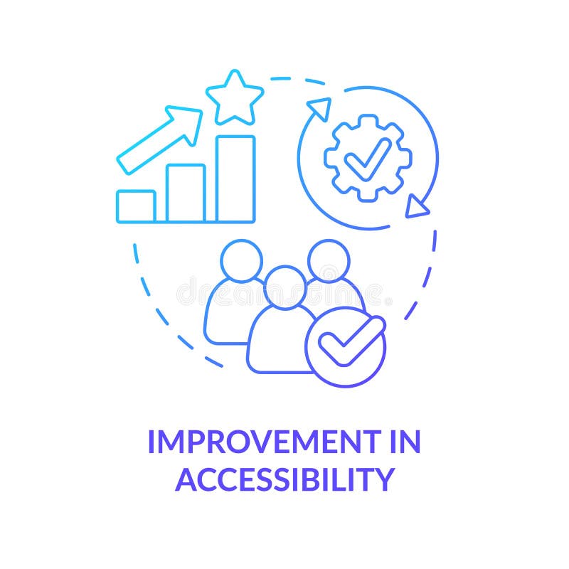 Improvement in Accessibility Blue Gradient Concept Icon Stock Vector ...