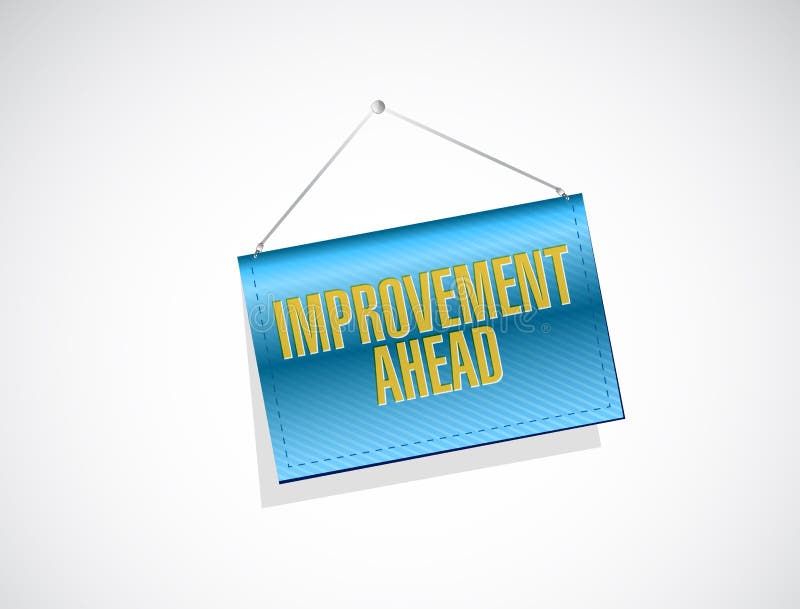 Improvement Ahead Banner Sign Stock Illustration - Illustration of ...