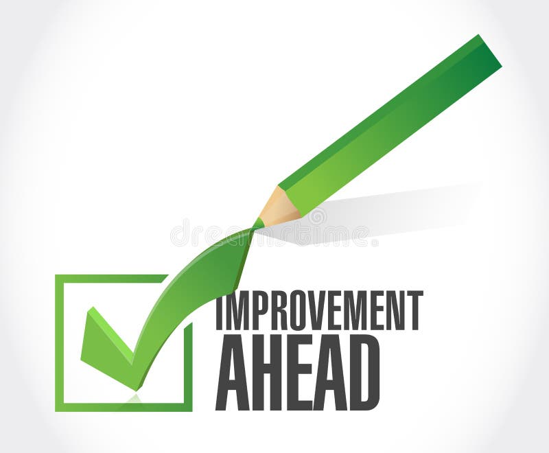 Improvement Ahead Check Mark Sign Stock Illustration - Illustration of ...