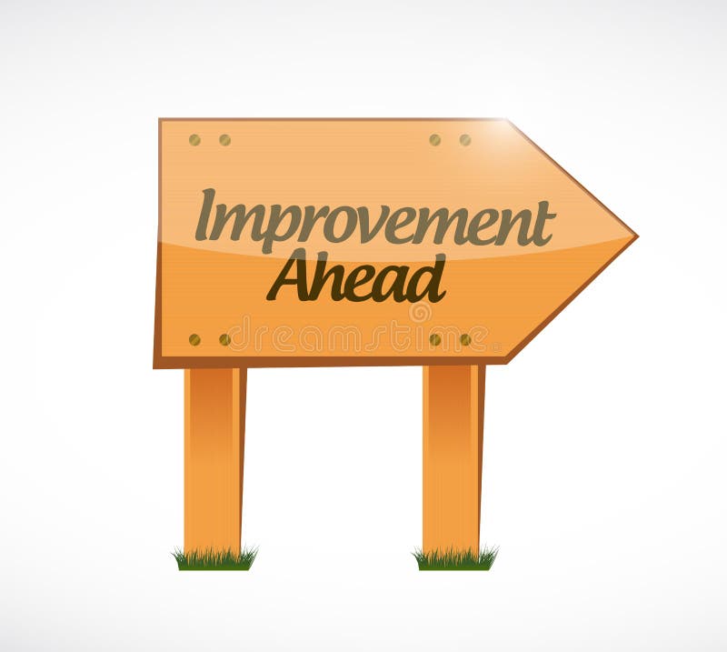 Improvement Ahead Wood Sign Stock Illustration - Illustration of ...