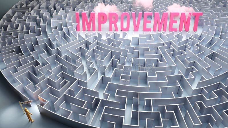 Improvement and a Difficult Path To it Stock Illustration ...