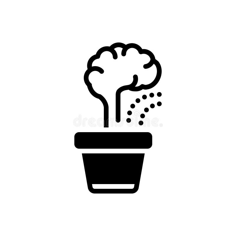Black Solid Icon for Improvement, Brain and Development Stock Vector ...
