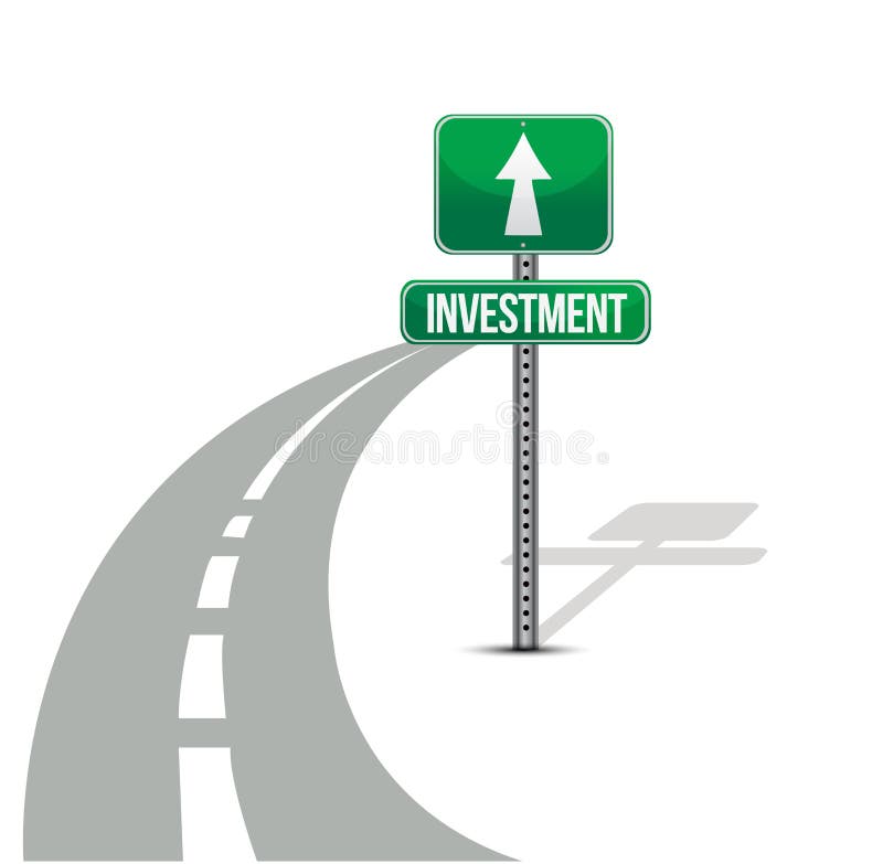 Invest Road Sign Illustration Design Stock Illustration - Illustration ...