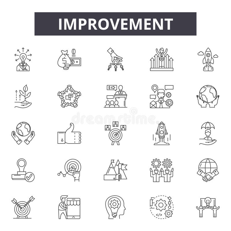 Improvement Line Icons, Signs, Vector Set, Outline Illustration Concept ...