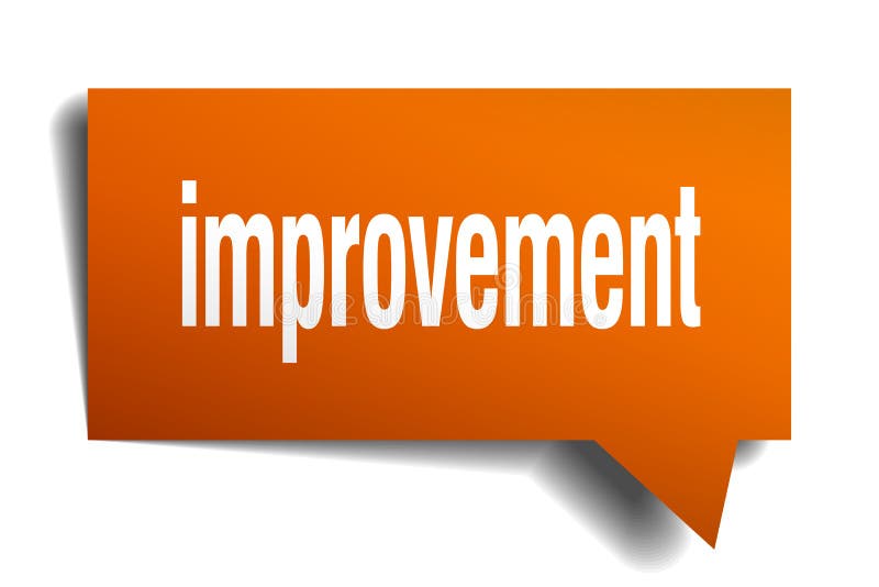 Improvement Orange 3d Speech Bubble Stock Vector - Illustration of ...