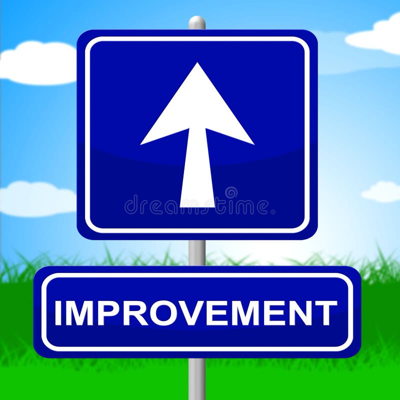 Improvement Sign Means Upward Progress and Advancing Stock Illustration ...