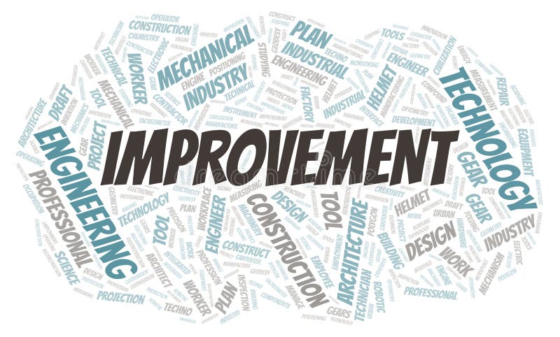 Improvement Typography Word Cloud Create with the Text only Stock ...