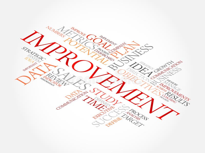 IMPROVEMENT Word on White Background 3d Rendering Stock Illustration ...