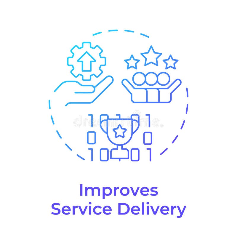 Improves Service Delivery Blue Gradient Concept Icon Stock Illustration ...