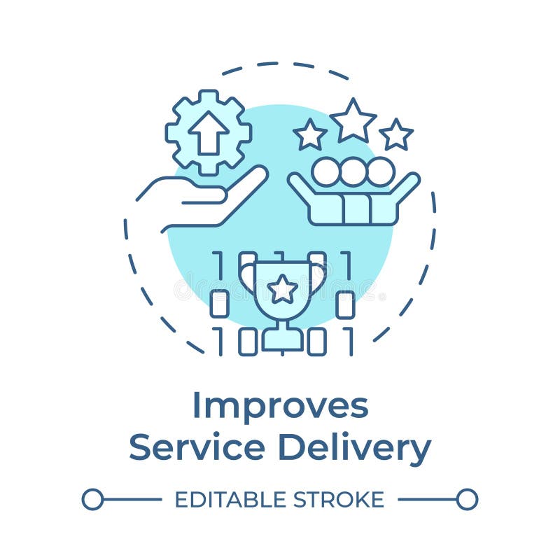Improves Service Delivery Soft Blue Concept Icon Stock Illustration ...